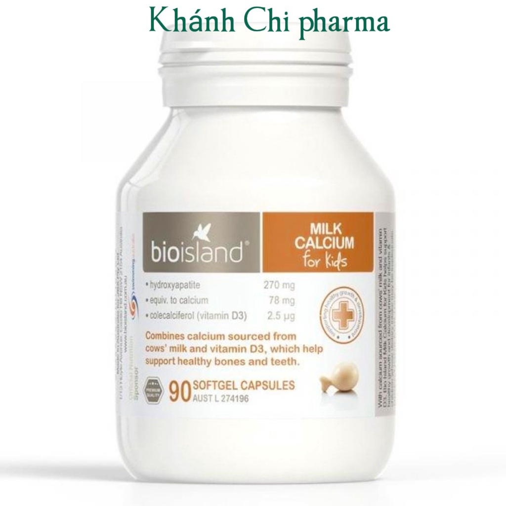 Canxi sữa Bioisland Milk Calcium lọ 90 viên (Úc). Bổ sung calci và ...