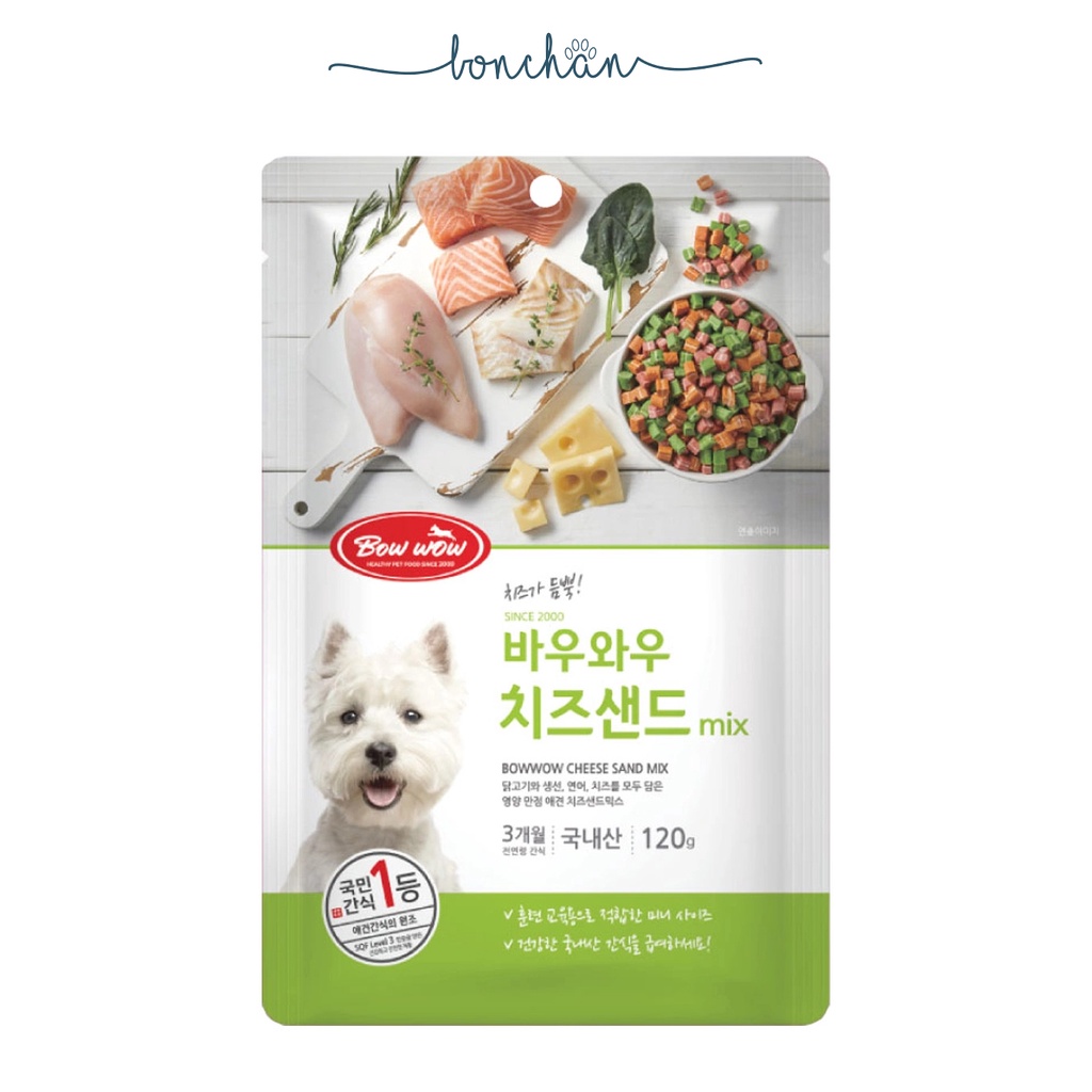 Bánh snack cho chó Bow Wow Cheese Sandwich túi 120g | Shopee Việt Nam