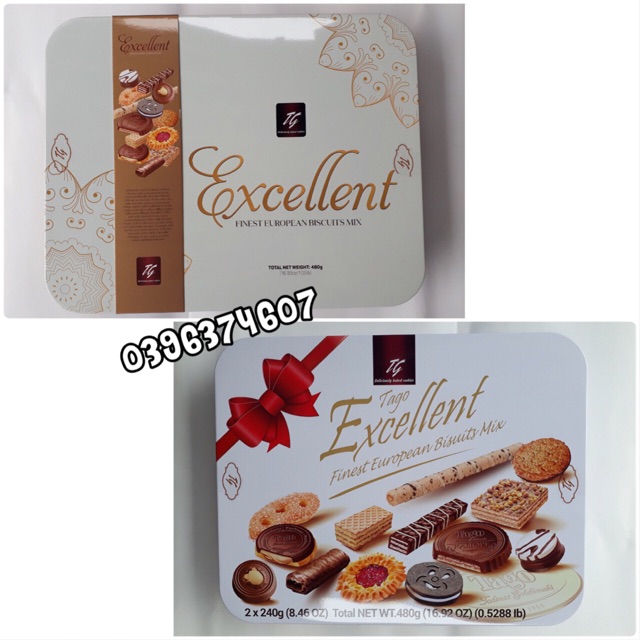 [HÀNG TẾT 2020] Bánh quy tổng hợp Tago Excellent hộp thiếc 480g | Shopee Việt Nam