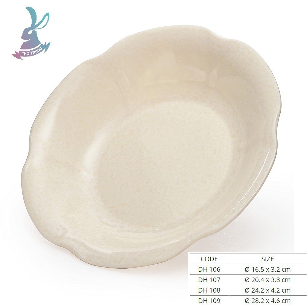 Đĩa Vành Hoa, Dĩa Xuồng Sâu Lòng Vân Đá Nhựa Melamine Cao Cấp Fataco ...