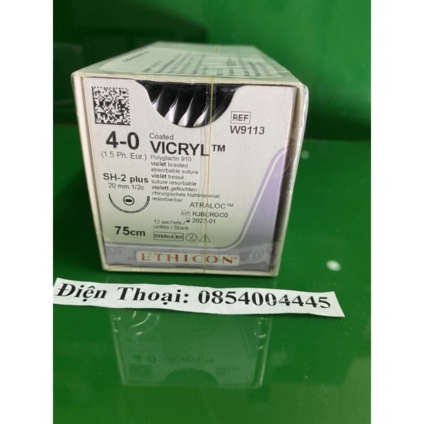 Chỉ phẫu thuật Vicryl 4/0 W9113 (hộp 12 sợi, giá 1 sợi) | Shopee Việt Nam