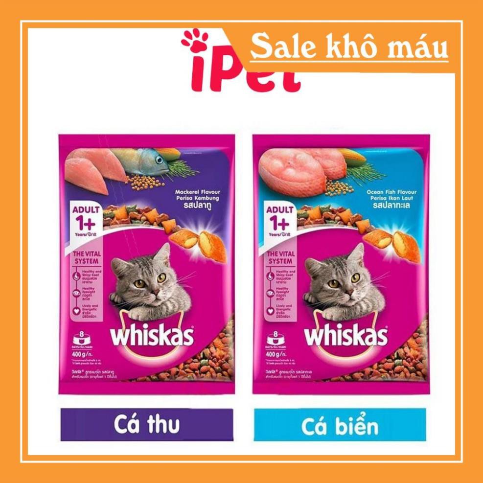 Thức Ăn Cho Mèo - Hạt Khô Whiskas Cho Mèo Lớn 400g - iPet Shop | Shopee Việt Nam
