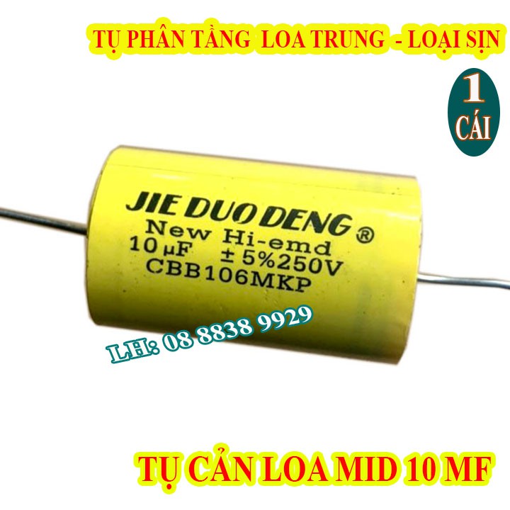 TỤ CHỐNG CHÁY LOA TRUNG 10MF VÀNG - TỤ CẢN LOA MID -TỤ LẮP LOA LỜI CAO ...