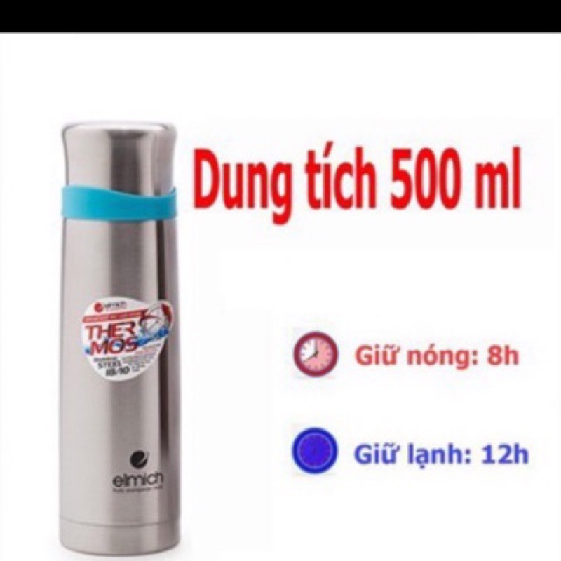 Bình giữ nhiệt Elmic 500ml ( inox 304) chuẩn hãng Bảo hành 12 tháng ...