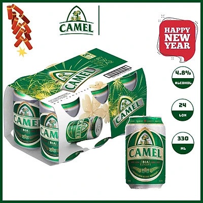 Bia Camel Lager (Xanh) 4.8% - Lốc 6 lon x 330ml - Phiên bản Tết ...