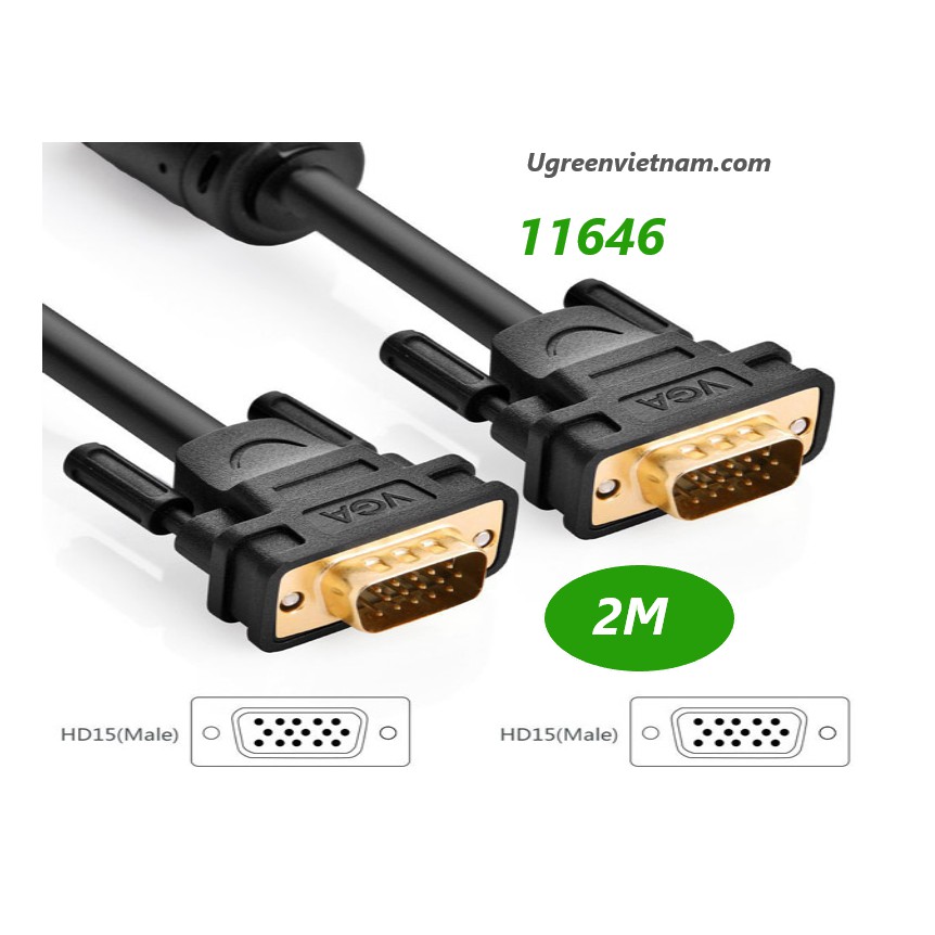Cáp VGA 2M cho Màn Hình, Máy Chiếu Ugreen 11646 | Shopee Việt Nam