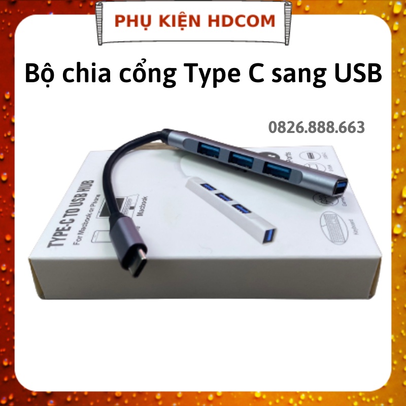 HUB chia cổng từ Type C sang 4 cổng USB, bộ chia cổng 4 port | Shopee ...