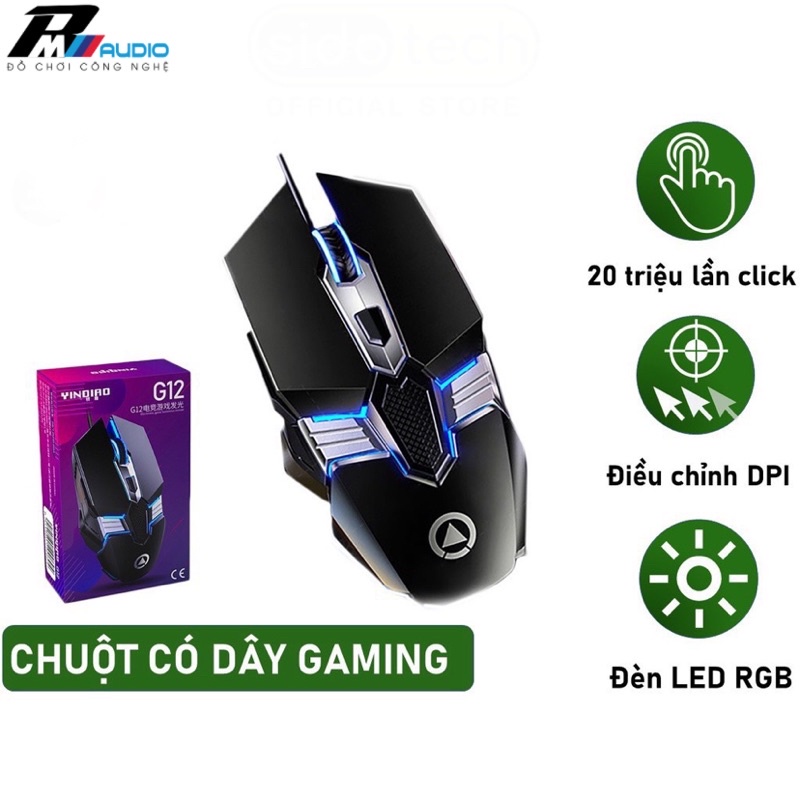 Chuột Gaming máy tính,laptop có dây G12 LED RGB Tự đổi màu phong cách ...