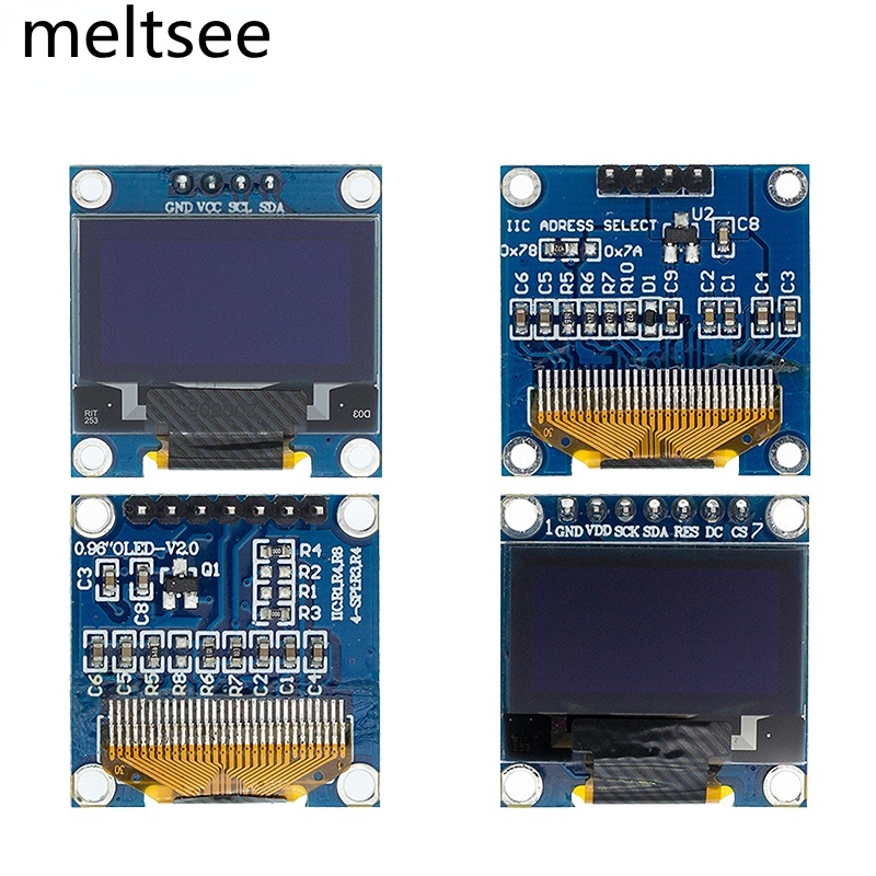 Bảng mạch màn hình LCD OLED SSD1306 12864 0.96 inch IIC SPI 7/4 chấu nhiều màu sắc cho Arduino ...