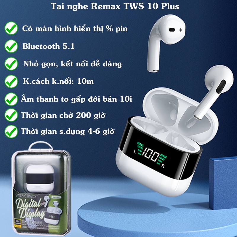 Tai Nghe Bluetooth TWS 10 plus Không Dây | Chống Ồn | Âm To Chuẩn ...