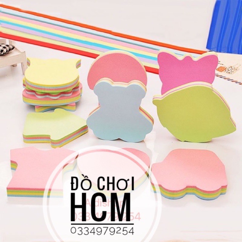 [100 TỜ] Giấy ghi chú, giấy take note, giấy nốt hình trái tim/ trái cây ...