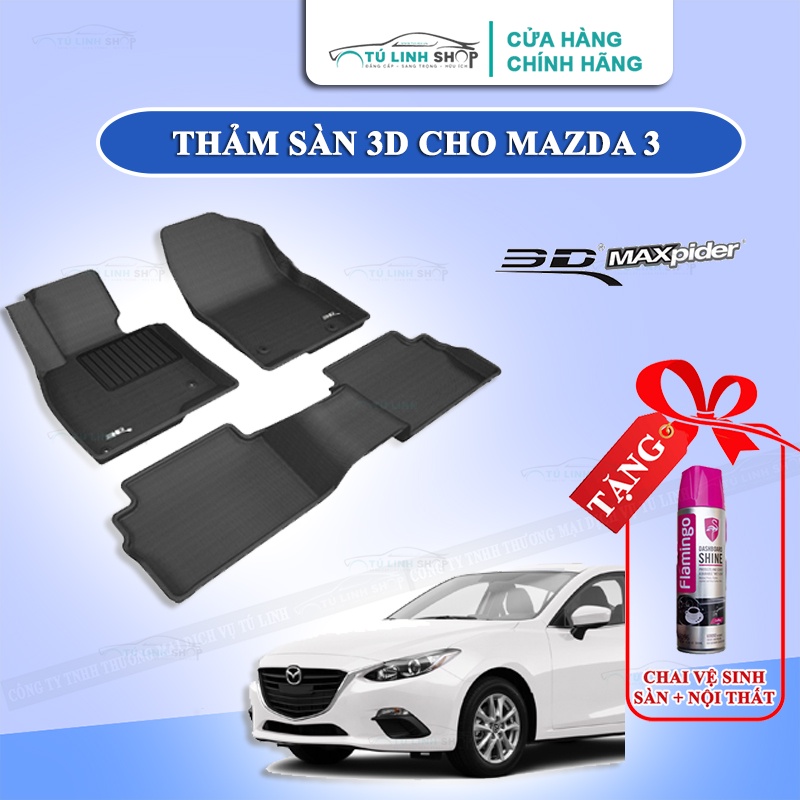 Thảm lót sàn MAZDA 3, MAZDA CX30 bằng khuôn đúc hãng Kardo hoặc 3D MAXpider KAGU, Chất liệu XPE ...