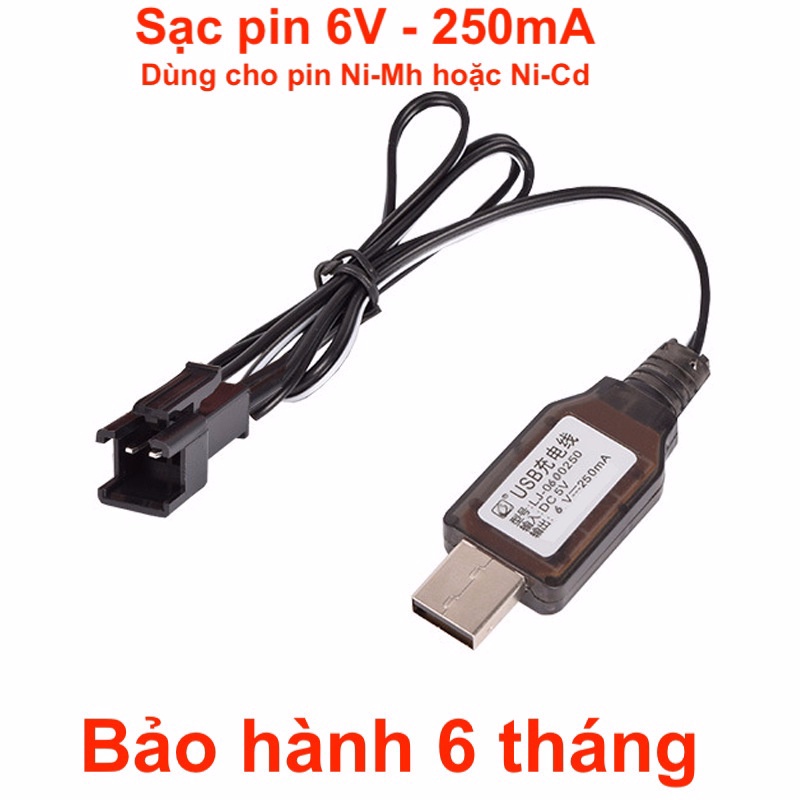 Dây sạc pin 6V xe điều khiển từ xa dùng cho pin Ni-Mh hoặc Ni-Cd cắm ...