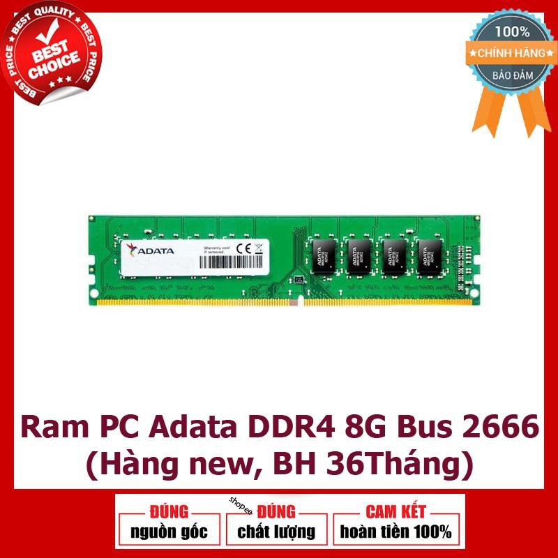 Ram máy tính Adata 8GB DDR4 bus 2666 không tản nhiệt | Shopee Việt Nam