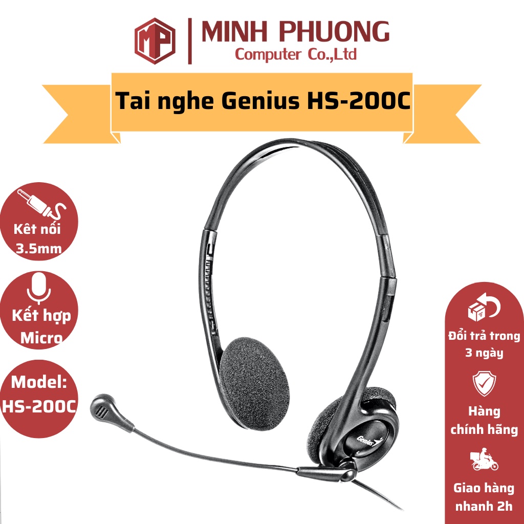 Tai nghe có dây GENIUS HS-200C - Hàng chính hãng | Shopee Việt Nam