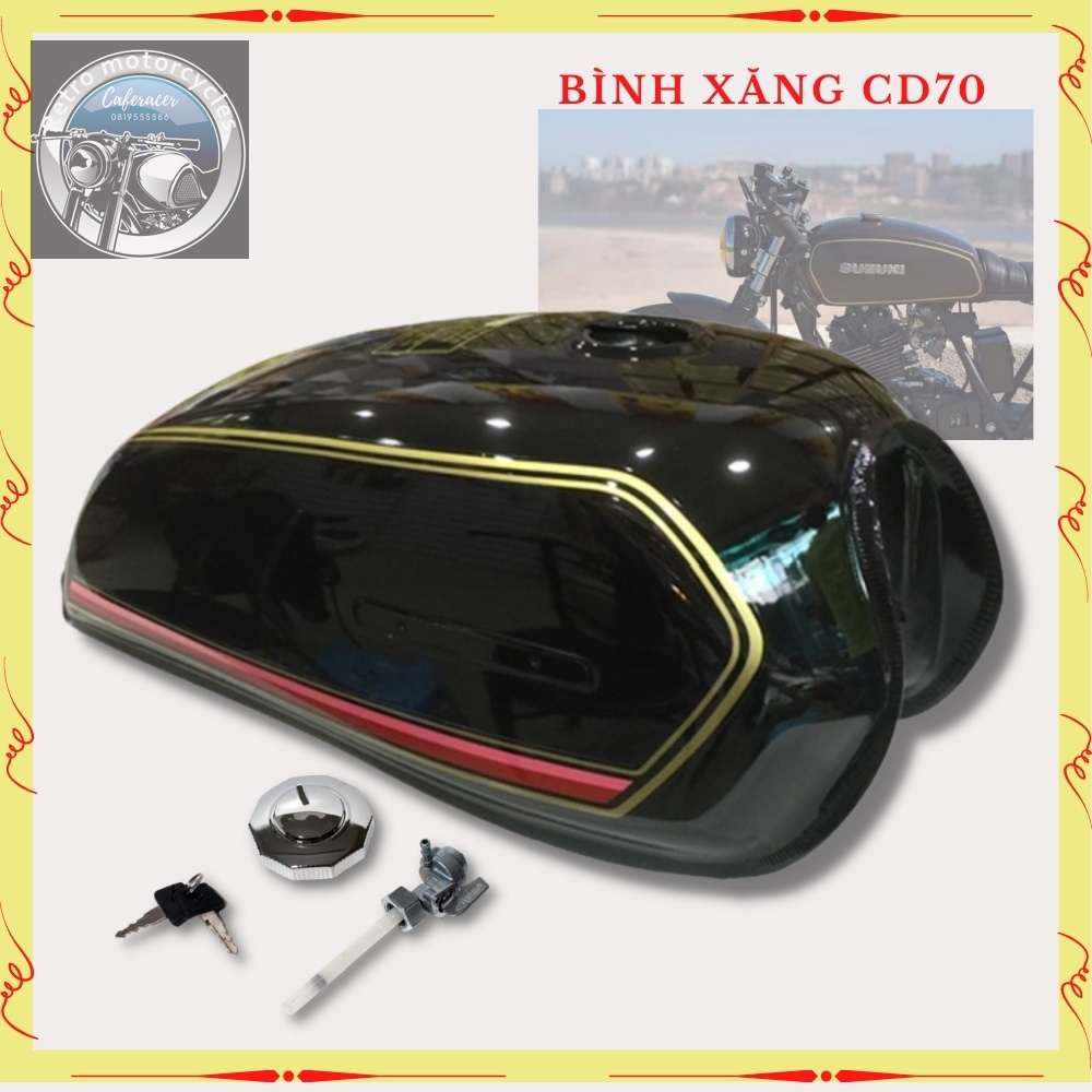 Bình xăng CD70 , thùng xăng lớn độ xe CD70/90 , 67, dung tích hơn 6 lít ...