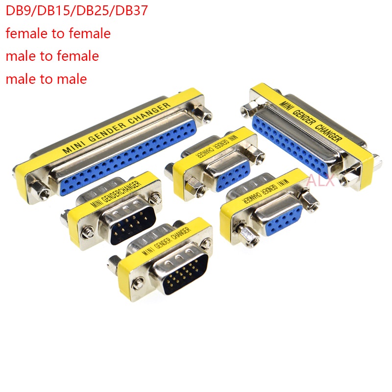 2pcs DB9 DB15 DB25 DB37 9/15/25/37 pin female to female/male to male RS232 serial port com ...