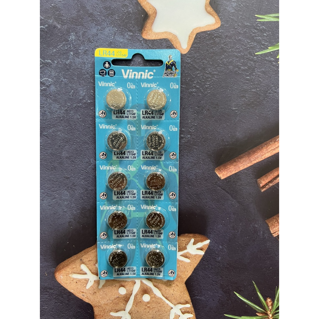 Vỉ 10 viên pin CHÍNH HÃNG VINNIC LR44 L1154F L1154 A76 AG13 1154 ...