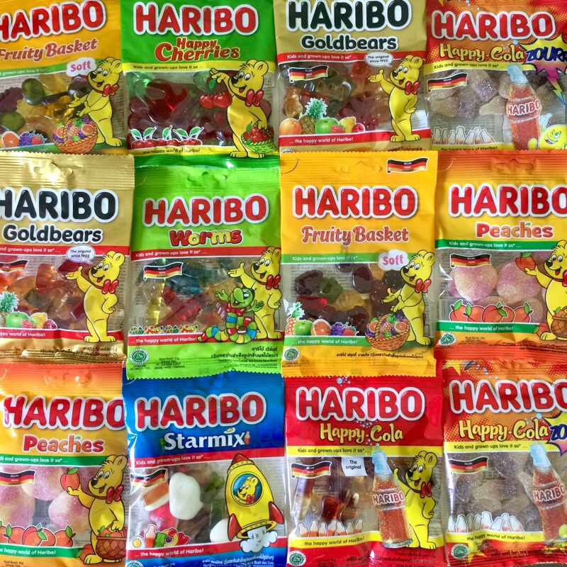 Kẹo Dẻo Gói 80g Haribo Đức -Đủ Loại Hình Gấu,Trái Cây,Hoa Quả,Cola,Sâu ...