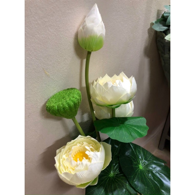 Cụm hoa sen cao cấp 10 nhánh, 70cm, có đài sen | Shopee Việt Nam