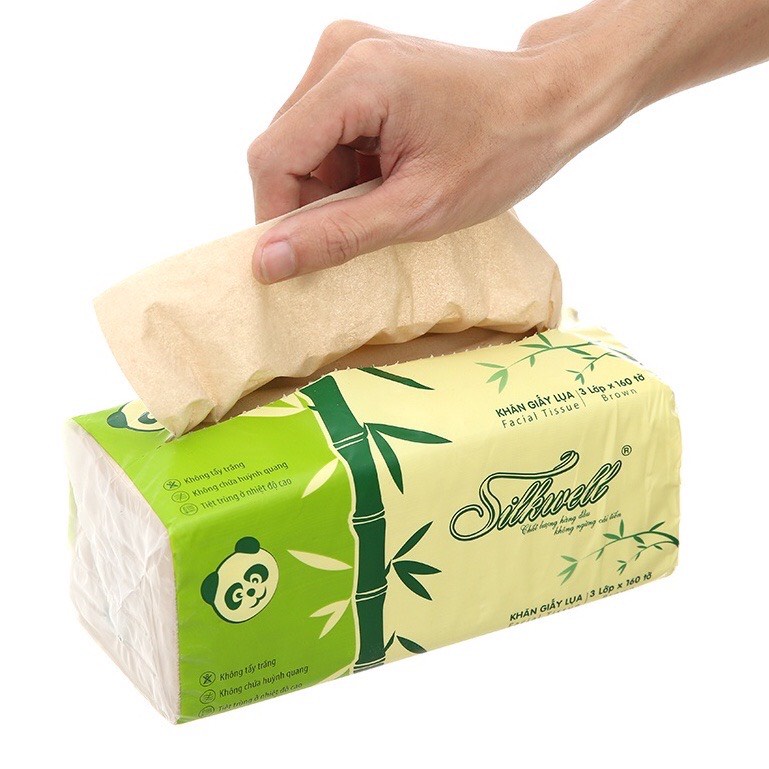 Khăn Giấy Ăn Gấu Trúc SILKWELL 160 Tờ x 3 Lớp - Không Chất Tẩy Trắng ...
