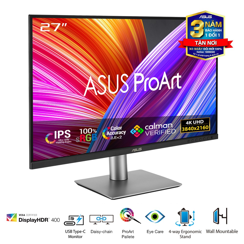 Màn Hình Chuyên Đồ Họa ASUS ProArt PA279CRV 27" 4K, IPS, USB-C PD 96W, 99% DCI-P3, 99% Adobe RGB ...