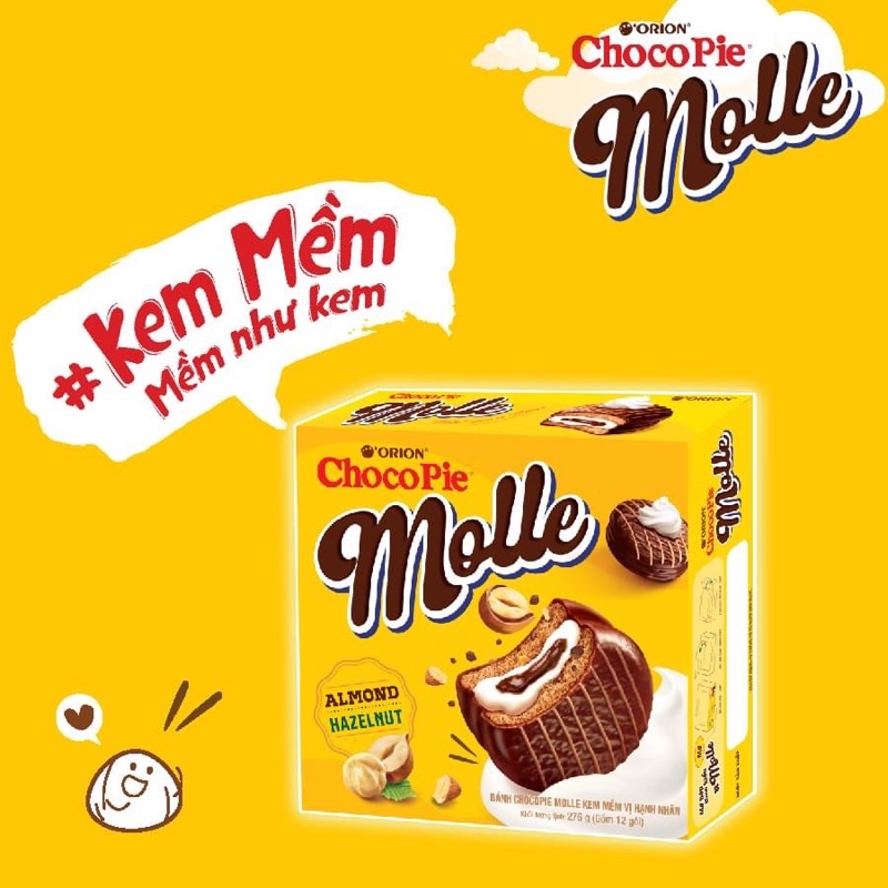 BÁNH CHOCOPIE MOLLE KEM MỀM VỊ HẠNH NHÂN 276G (12 CÁI) | Shopee Việt Nam