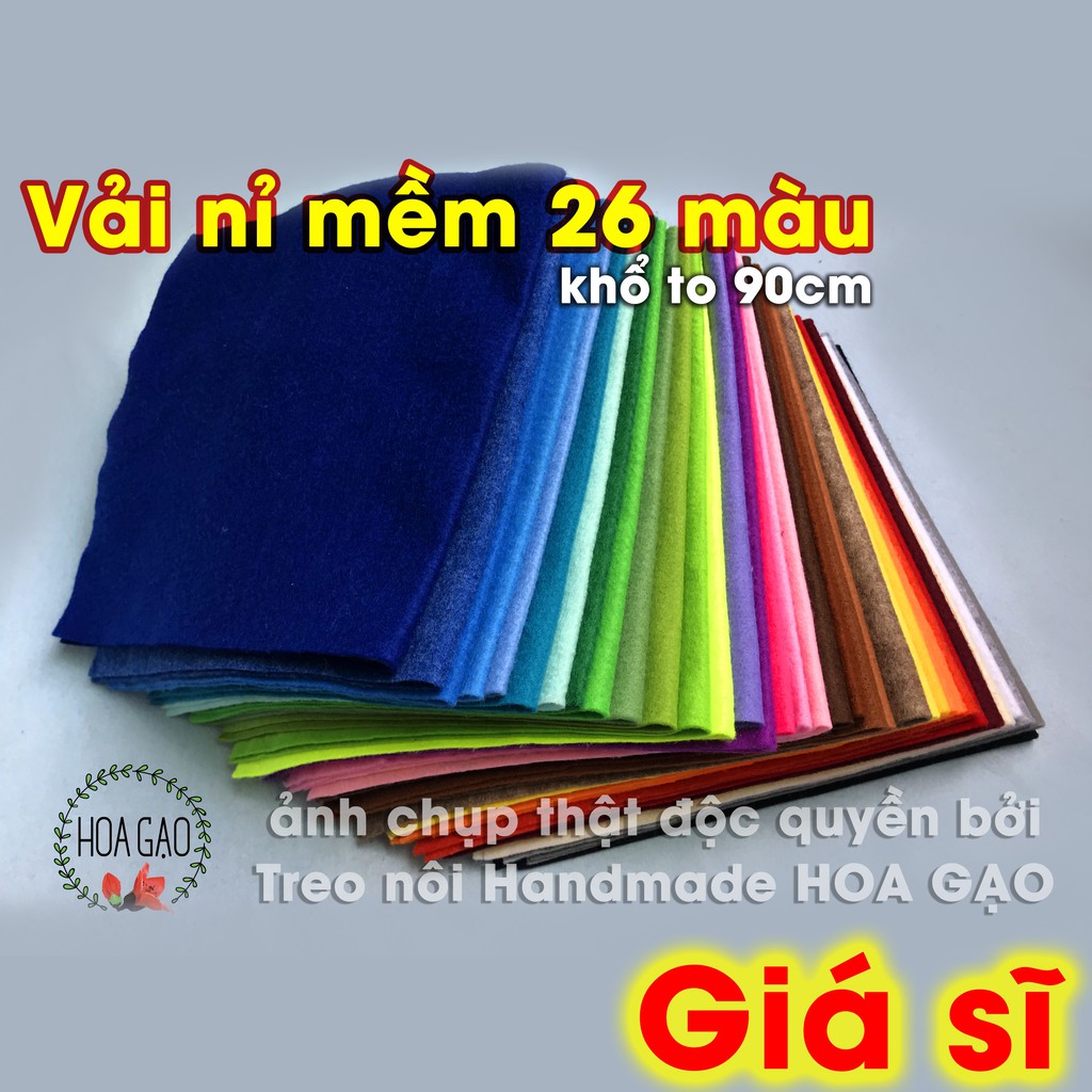 vải nỉ mềm (dạ nỉ) khổ 90x90cm GNM9 khổ to, giá sĩ làm treo nôi, ứng ...