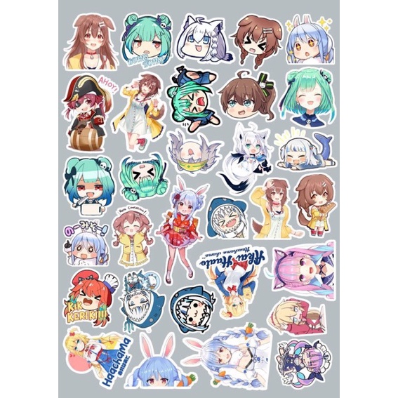 hình dán hololive 31-62 ép lụa decal bóc dán chống nước chống xước ...