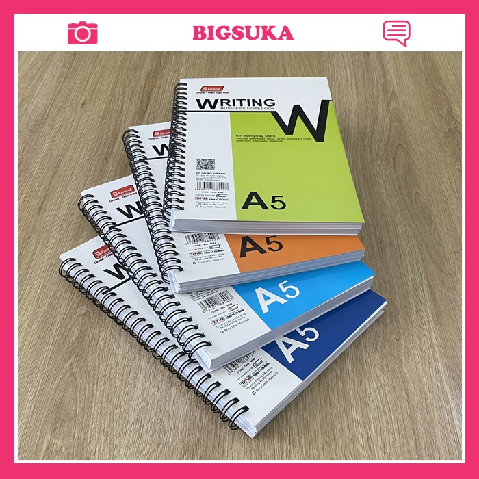 Sổ lò xo A5 A6 kẻ ngang 200 trang Grand - sổ ghi chép cầm tay BIGSUKA | Shopee Việt Nam