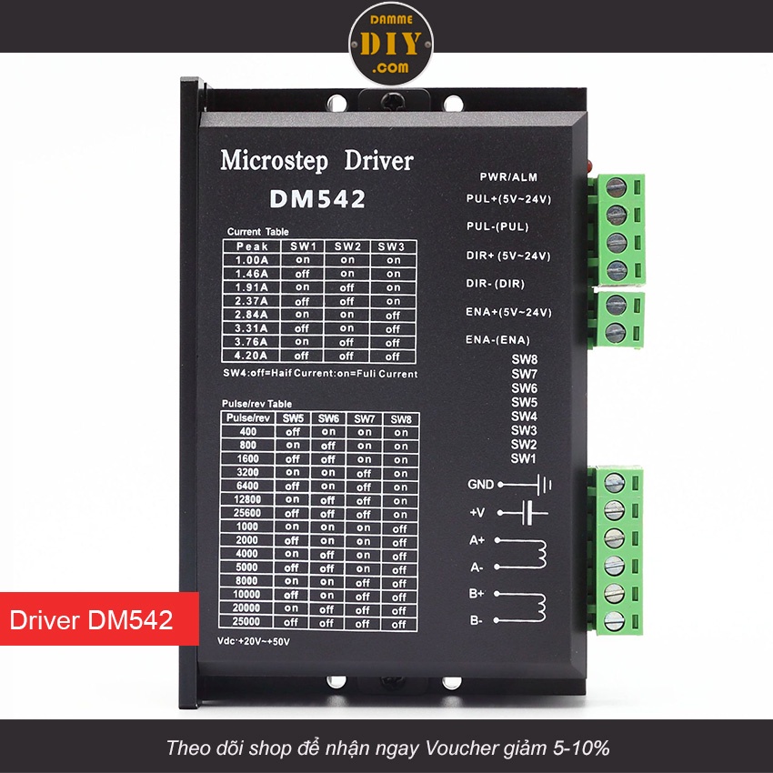 Driver động cơ bước DM542 DM556 điều khiển động cơ step 2 pha | Shopee ...