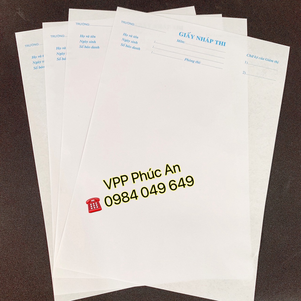 Combo 100 Tờ giấy nháp thi mẫu của Bộ GD & ĐT | Shopee Việt Nam