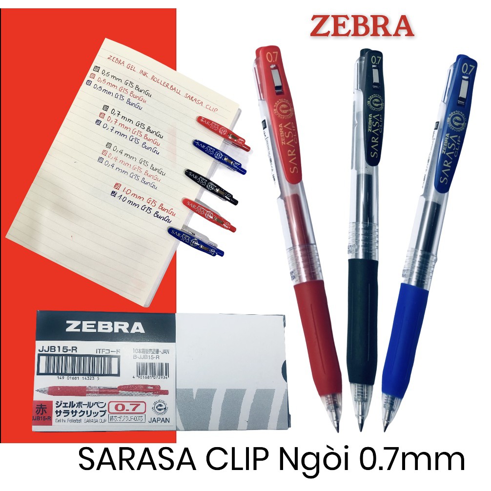 Bút bi gel Zebra Sarasa clip Nhật Bản ngòi 0.7mm | Shopee Việt Nam