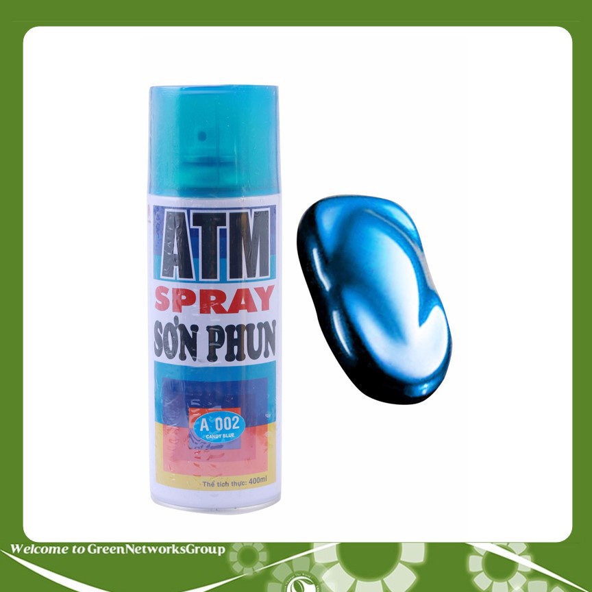 Sơn xịt ATM Spray A002 màu candy blue (xanh) Greennetworks | Shopee ...