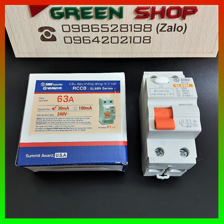 Át chống giật Sino 63A - Aptomat RCCB chống giật 63A chính hãng | Shopee Việt Nam