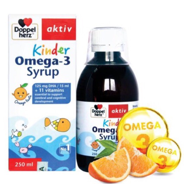 [CHÍNH HÃNG] Omega DHA cho trẻ Kinder Omega 3 syrup Doppel Aktiv Đức ...