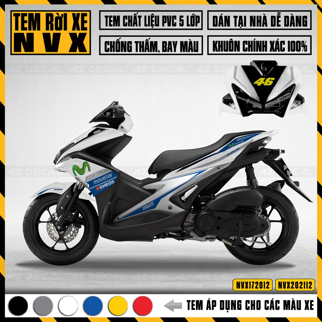 Tem Rời Xe Yamaha NVX Thiết Kế Movistar | NVX12 | Decal Chế Dành Cho ...