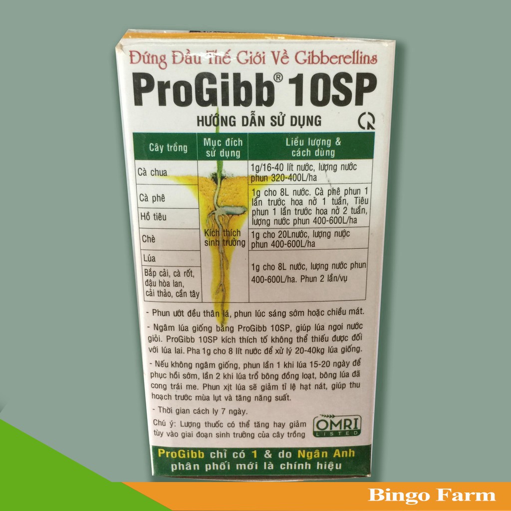 Chất điều hòa tăng trưởng nông nghiệp ProGibb 10SP gói 1g | Shopee Việt Nam