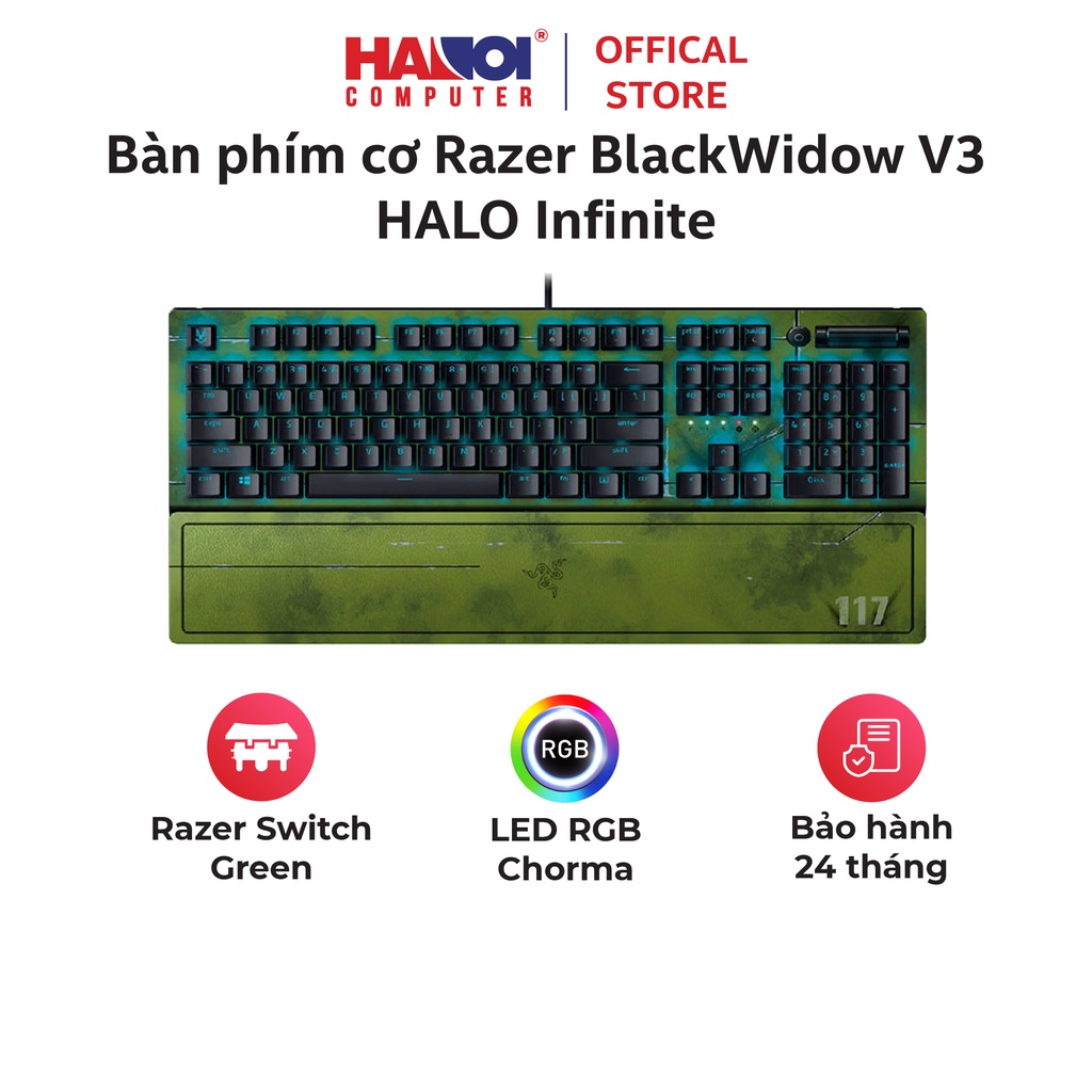 Bàn phím cơ Razer BlackWidow V3 HALO Infinite Green sw (RZ03-03542600 ...