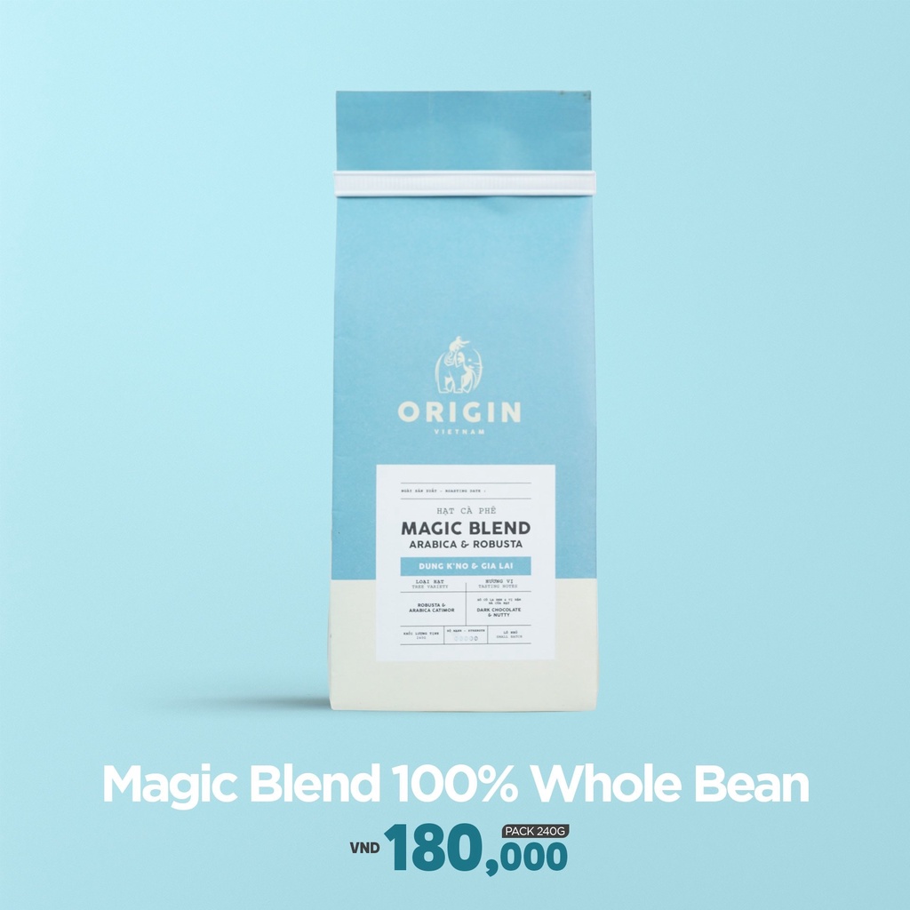 ORIGIN - MAGIC BLEND WHOLE BEANS CAFÉ HẠT (240G) | Shopee Việt Nam
