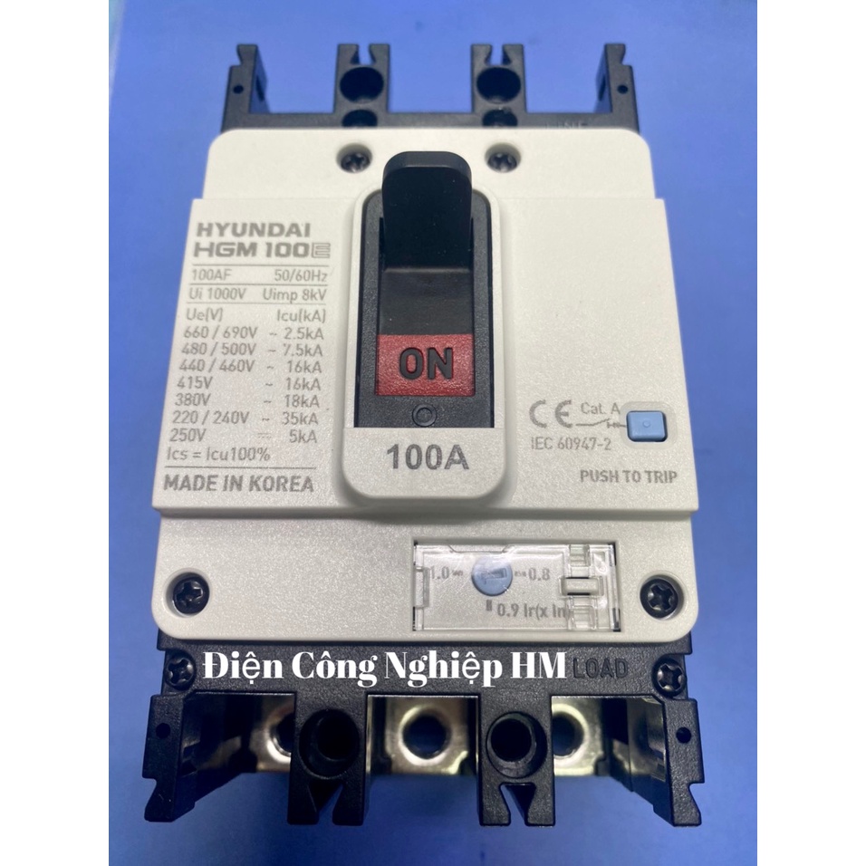 Aptomat MCCB 3 Pha HGM100E-F Hyundai dòng 63A~100A - Chính Hãng, Át Tô Mát Khối Cầu Dao Điện 3P ...