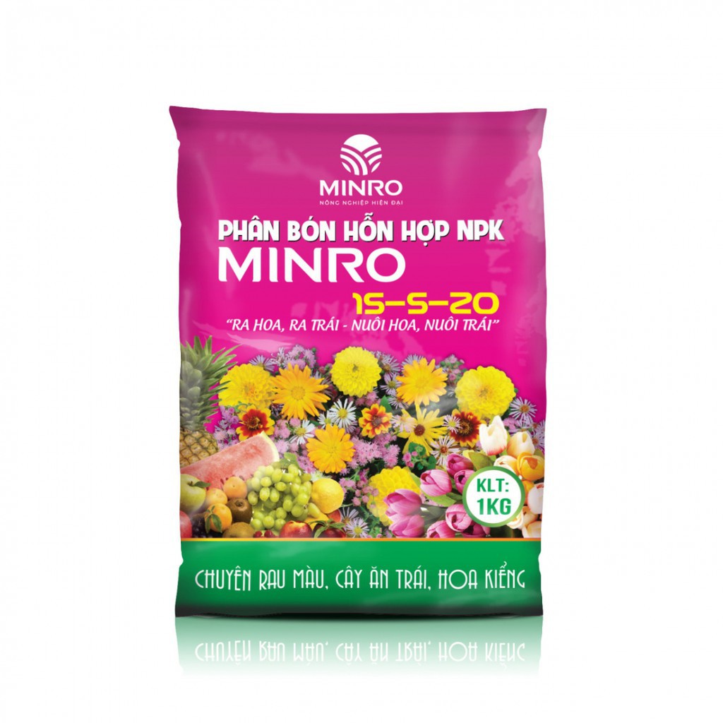 PHÂN BÓN NPK MINRO 15-5-20 RA HOA, RA TRÁI gói 1kg/ 200g | Shopee Việt Nam