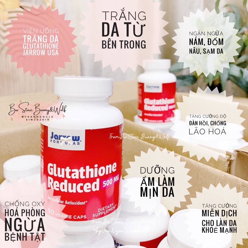 Viên Uống Trắng Da Jarrow Formulas Glutathione Reduced 500mg USA - Hộp ...
