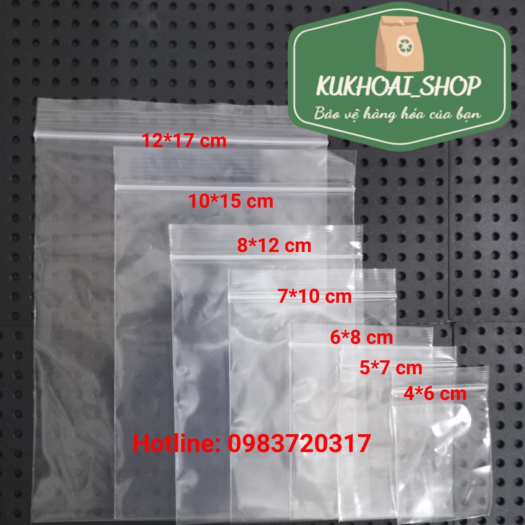 COMBO 100 Túi Zip Viền Trắng Siêu Dai Dày Nhiều Size 0 1 2 3 4 5 6 7 KT ...
