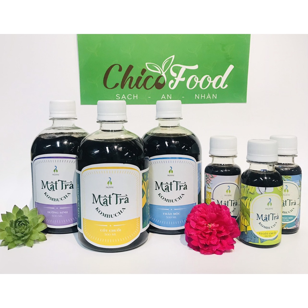 Mật Trà Kombucha Chai 500ml ( Vị Thảo mộc , Dưỡng sinh , Cốt chuối ...