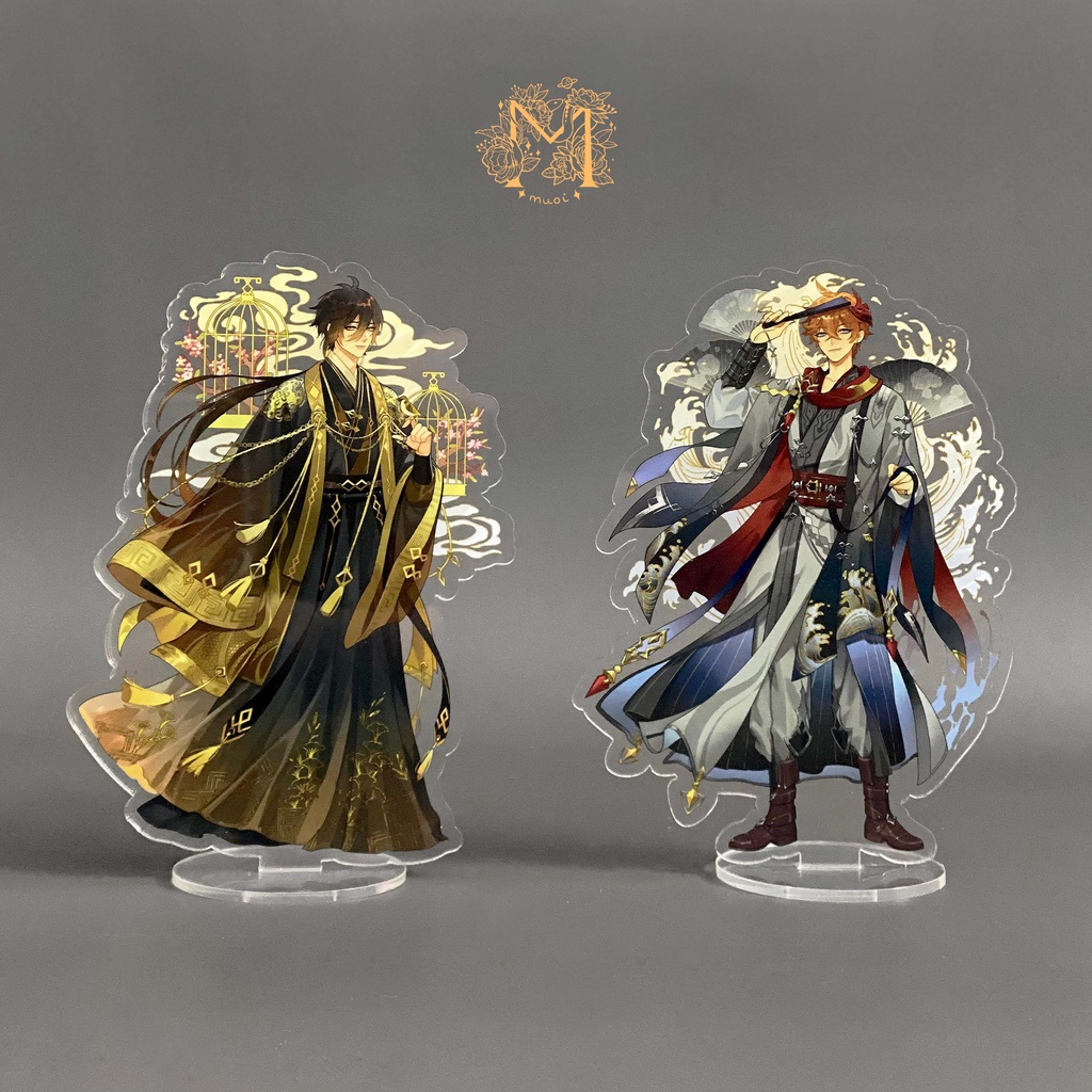 Standee nhân vật Genshin Impact Childe, Zhongli 15cm tặng kèm postcard ...