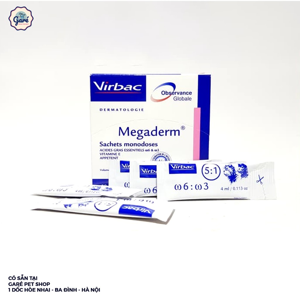 Gel Megaderm Virbac cho Chó Mèo bổ sung Omega 3 & 6 Vitamin E dưỡng da ...