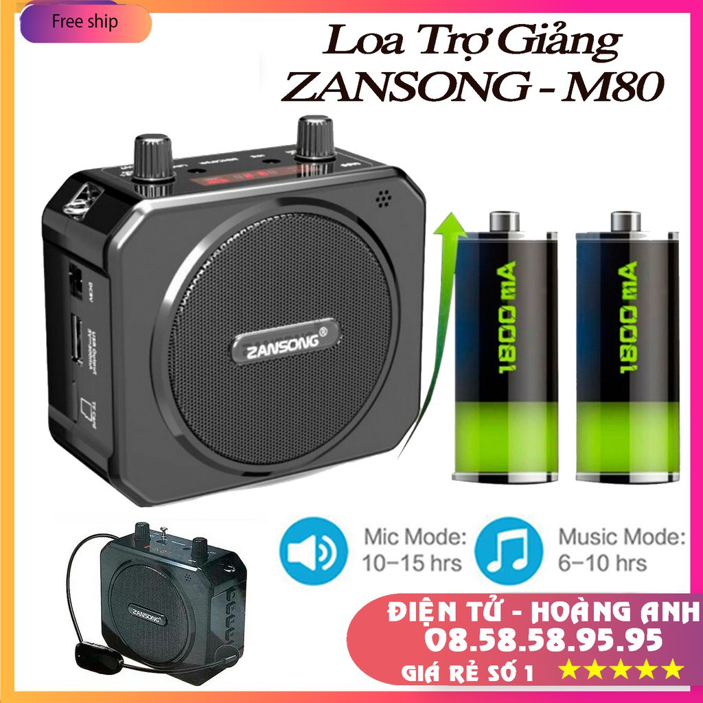 Máy loa trợ giảng zansong M80 loa trợ giảng dòng micro không dây ...