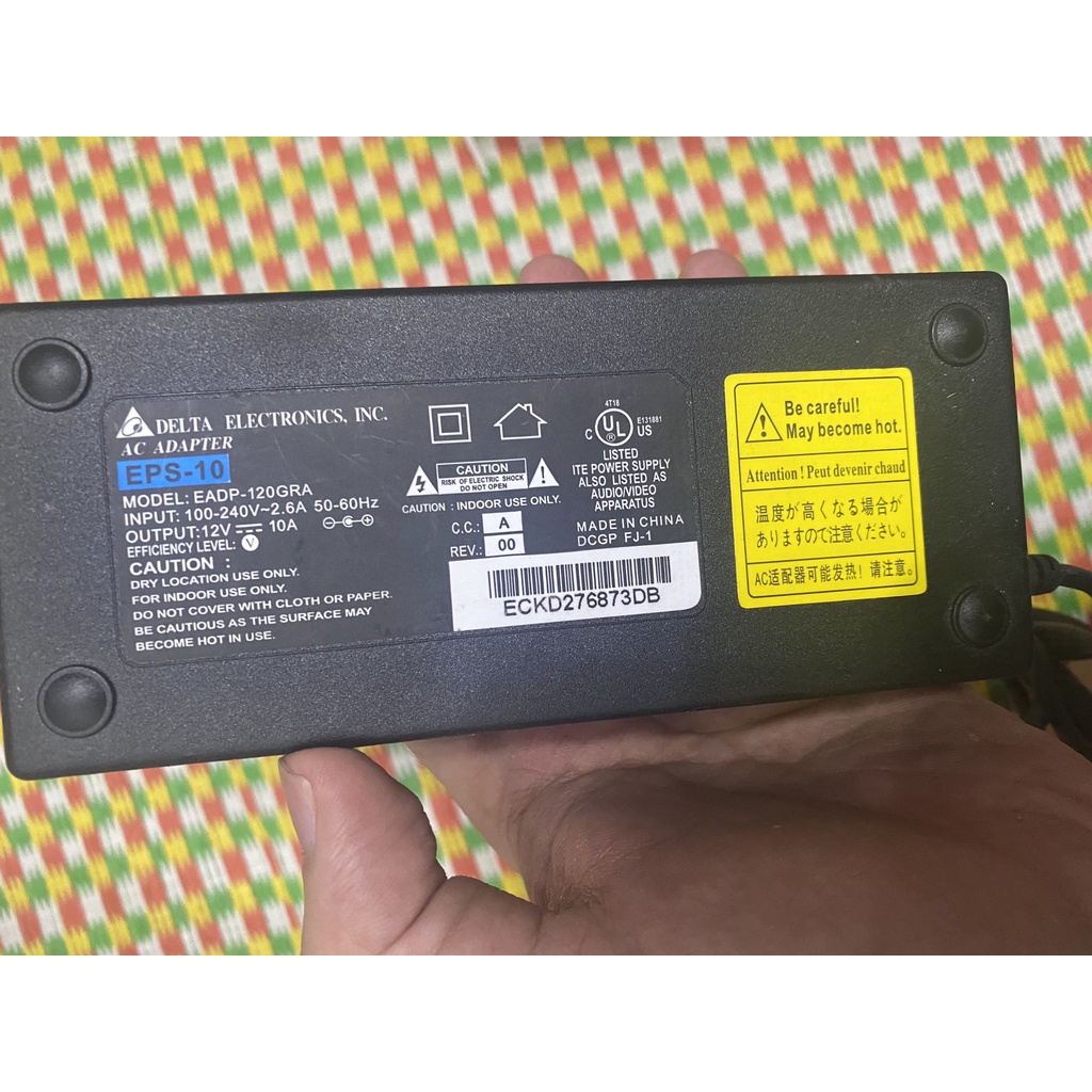 Nguồn 12V 10A Delta cho nguồn Led 12v 10A cho máy bơm mini, camera, Led ...