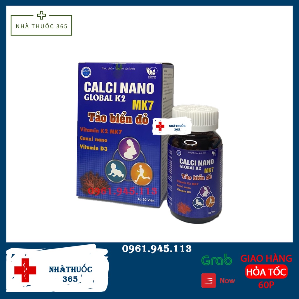 Viên bổ sung Canxi Calci Nano TẢO BIỂN ĐỎ (lọ 30 viên) | Shopee Việt Nam